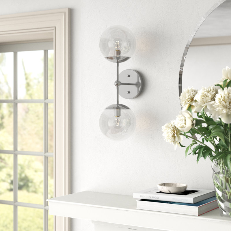 Birch Lane™ Barnhill 2 - Light Steel Armed Wall Sconce & Reviews | Wayfair